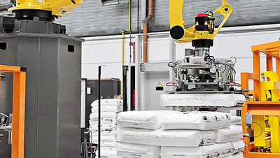 Palletizing systems for the building materials and chemical industries